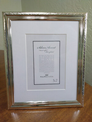 Philip Whitney Ltd Silver Plated Photo Frame Holds 5x7" Picture ...