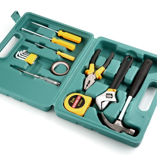 16X DIY Household Hand Tool Kit Set Home With Organiser Basic Tools Box ...