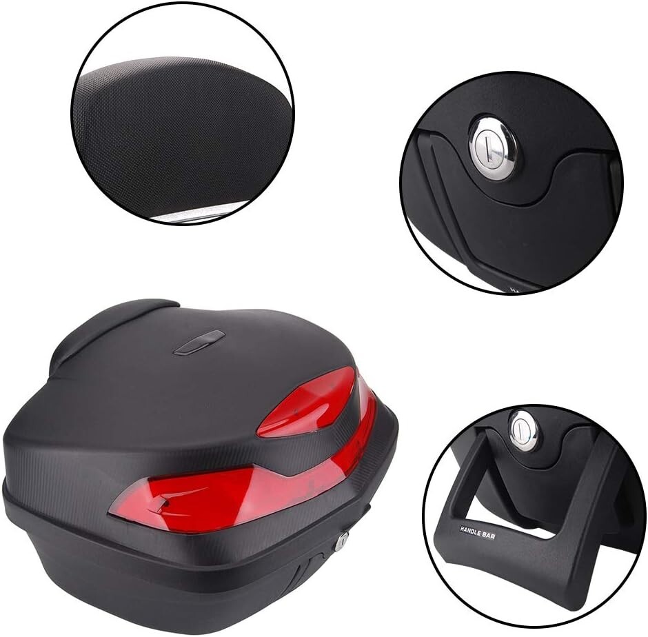 48L Motorcycle Tour Tail Box Trunk Luggage Top Lock Storage Carrier ...