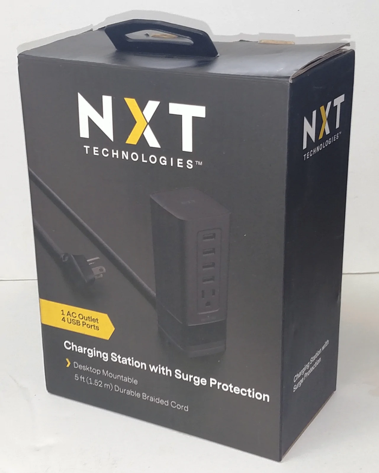NXT Technologies 1 Outlet, 4 USB Ports Charging Station Surge Protector ...