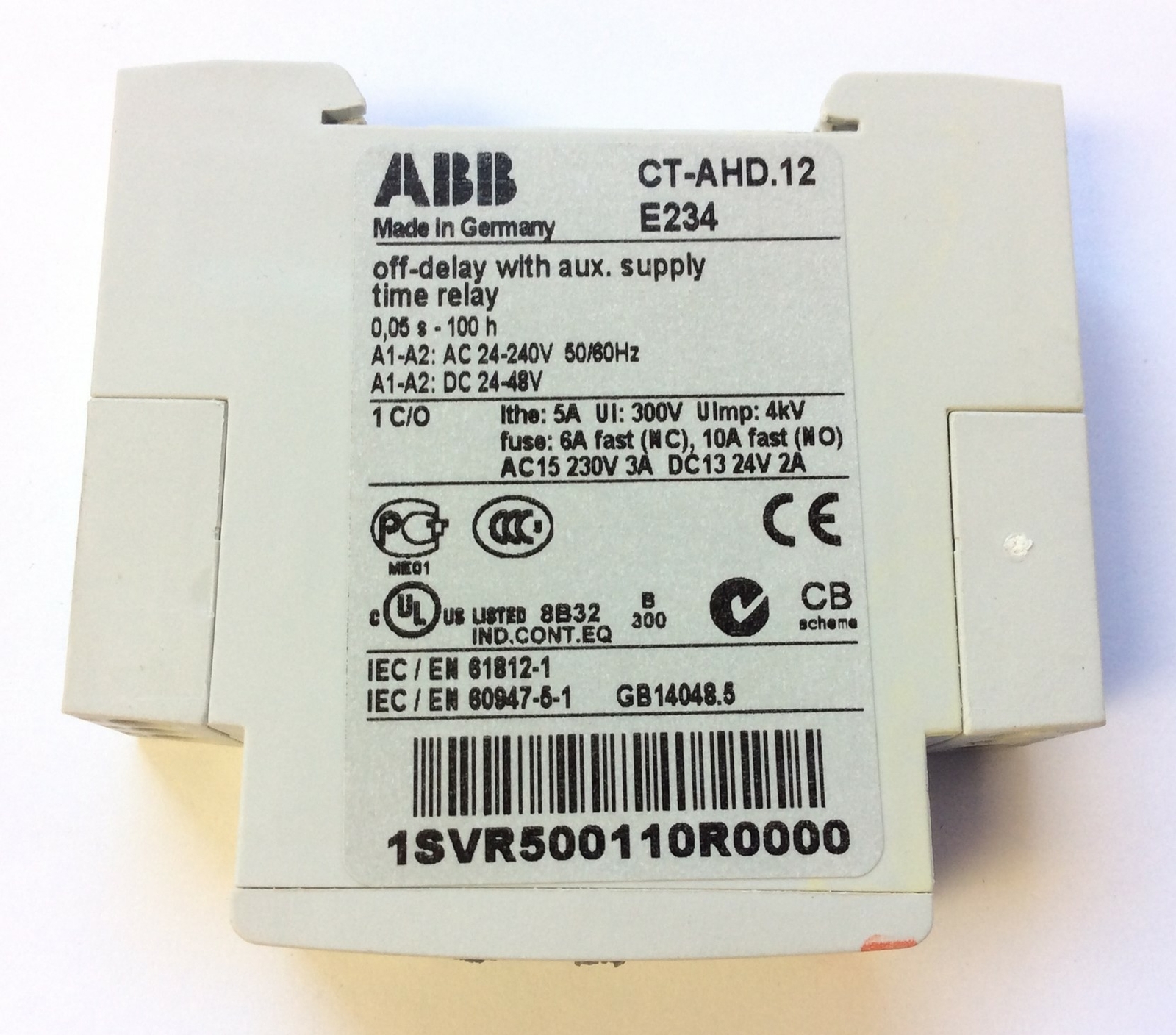 ABB CT-AHD.12 Time Relay Off-Delay Voltage: 24-240VAC 24-48VDC, Time: 0 ...