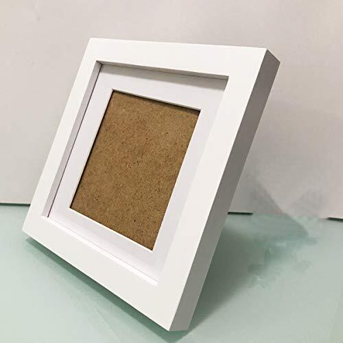 5x5 Picture Frames with 4x4 Opening Mat. White Square Photo Frame ...