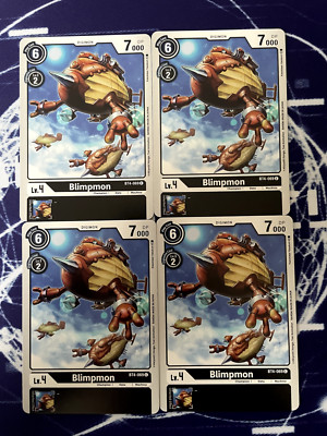 x4 Blimpmon BT4-069 C Playset Digimon TCG Great Legend | eBay