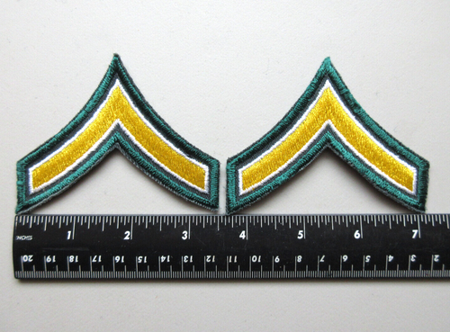 PRIVATE MILITARY SECURITY OFFICER UNIFORM RANK STRIPES PATCHES (GREEN ...
