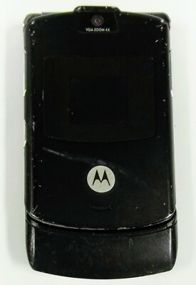 Motorola RAZR V3 - Black ( AT&T / Cingular ) Cellular Flip Phone - READ ...