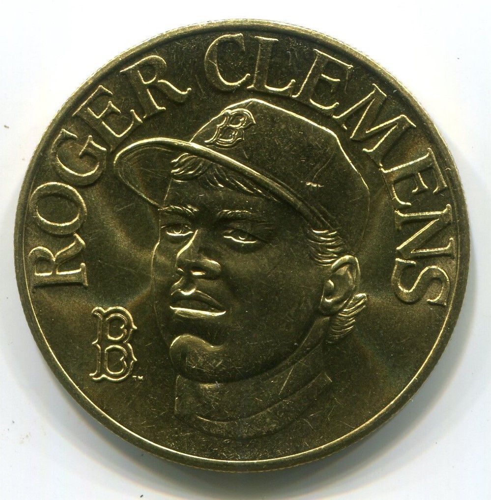 1990 Bandai Sport Stars Collector Coin - Roger Clemens Boston Red Sox ...