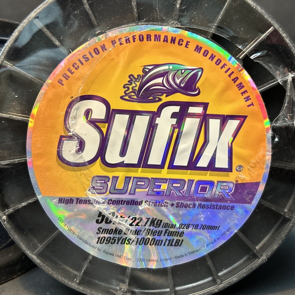 2 Spools Of Sufix Superior Monofilament Fishing Line 50 Lb., 1095 Yds Smoke Blue | eBay