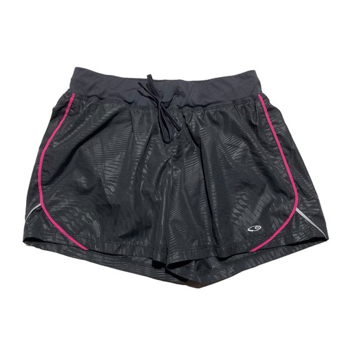 C9 By Champion Black W/ Pink Stripe Mid Rise Running Shorts Women’s ...