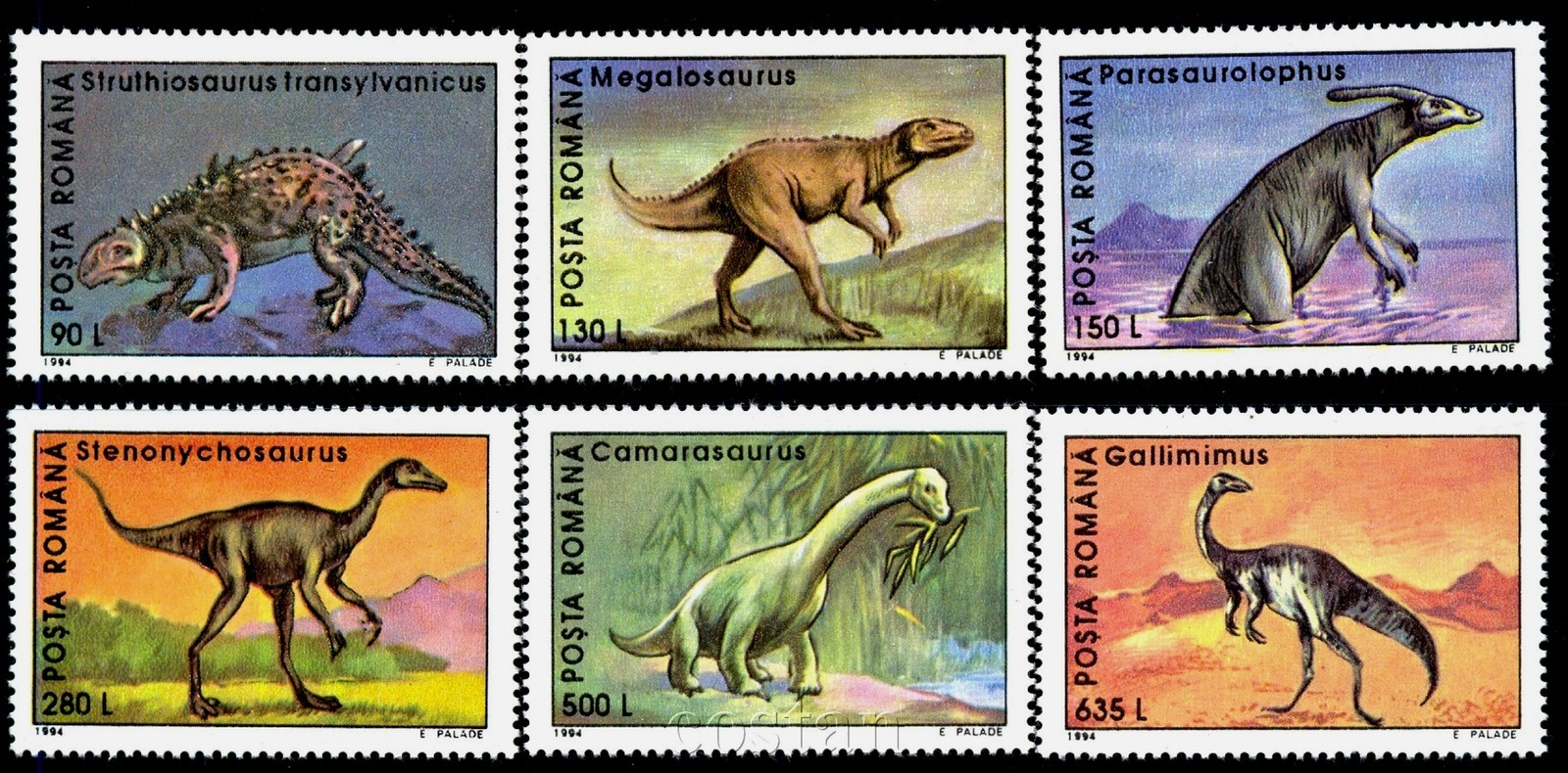 1994 Dinosaurs,Dinosauria,Dino,Saurier,Prehistoric Animals,Romania,Mi ...
