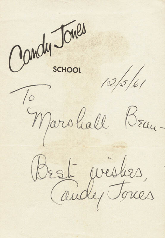 CANDY JONES - AUTOGRAPH SENTIMENT SIGNED 12/05/1961 | eBay