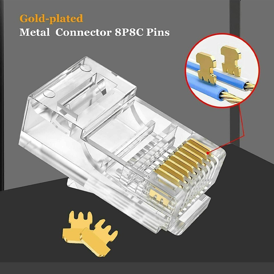 2000 Pcs CAT6 RJ45 Pass Through Network Cable Modular Plug Connector ...
