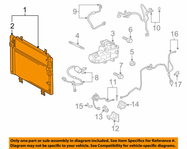 88460-50230 Toyota Condenser assy, cooler 8846050230, New Genuine OEM ...
