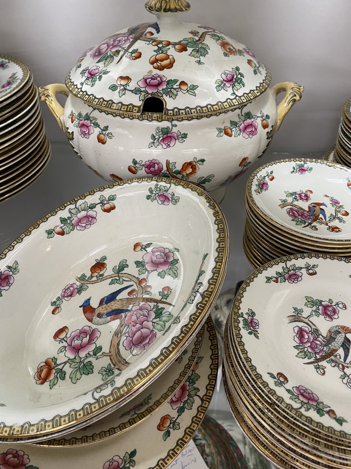 Vintage F. Winkle & Co. Whieldon Ware 10" Pheasant 5806 Dinner Pate ...