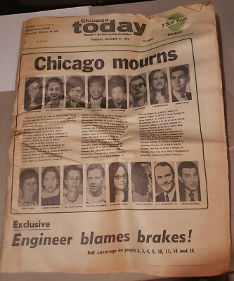 October 31, 1972 Chicago Today Full Newspaper Train Crash Movies, Ads ...
