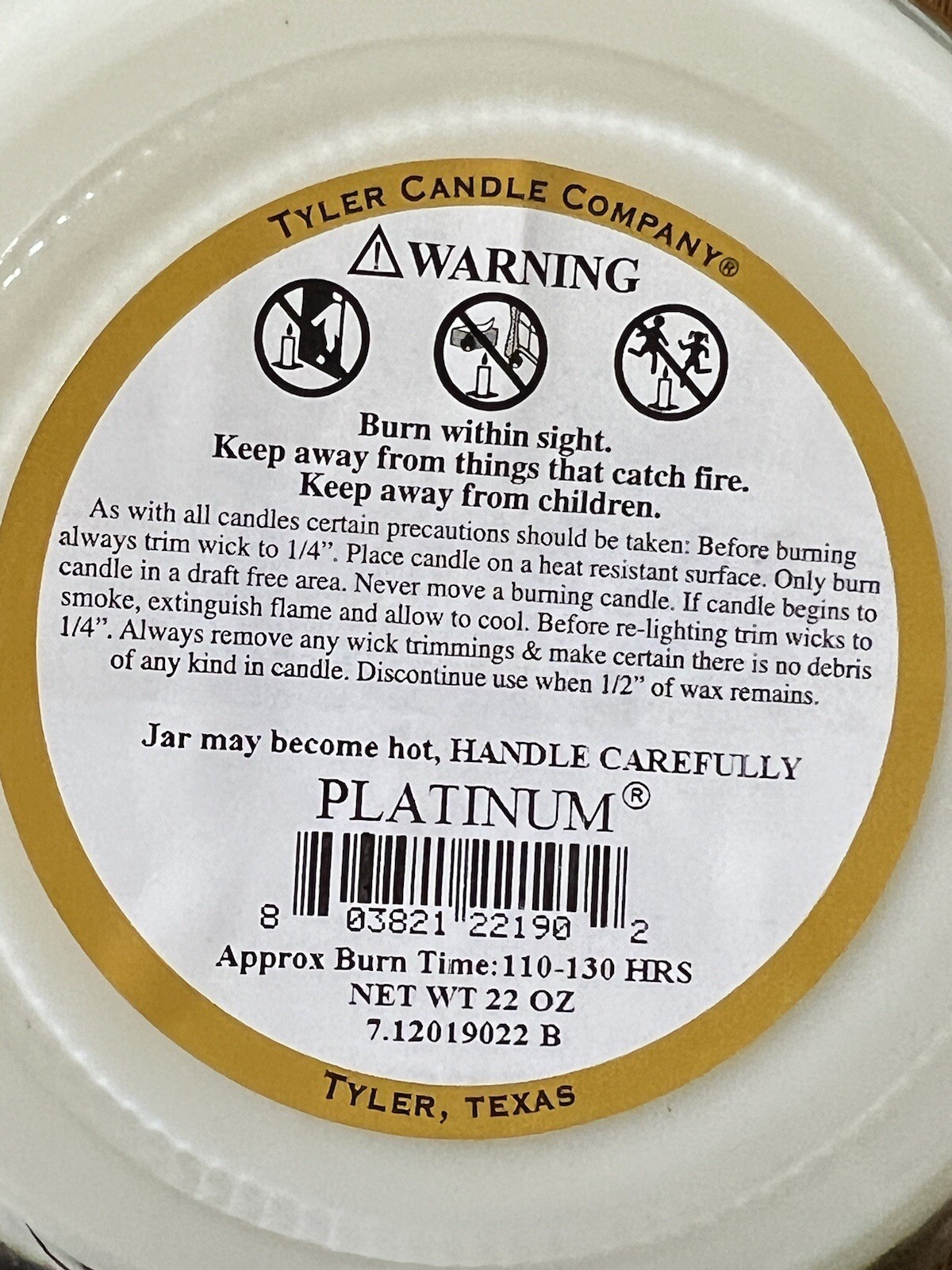 Large Tyler Candle In Jar - Platinum Scent. 22oz 2-wick | eBay