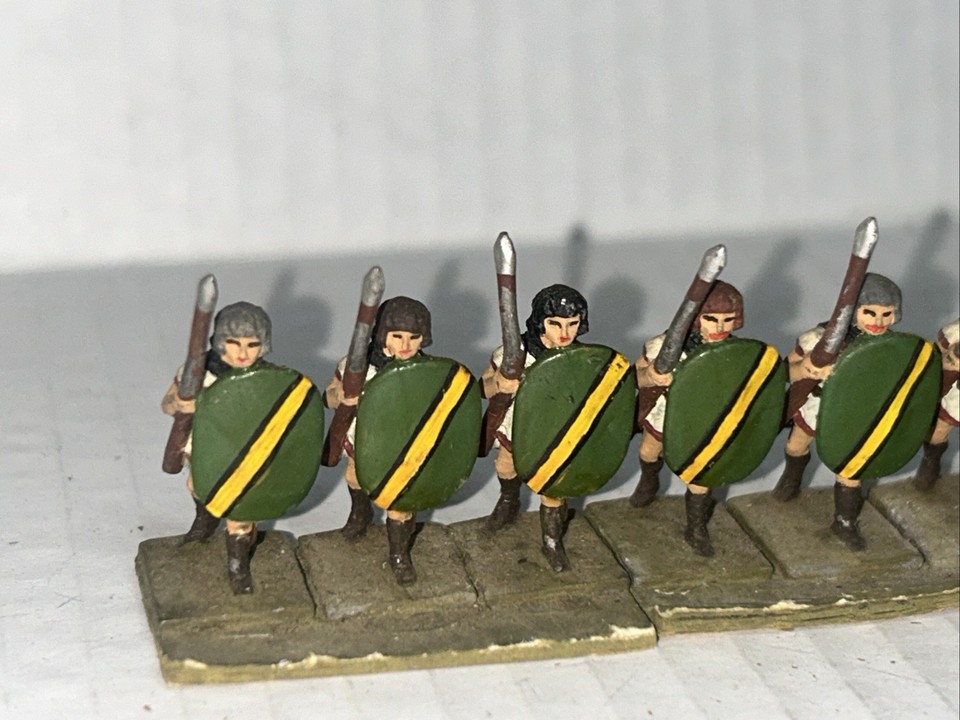 Vintage Hand Painted Metal Miniature 28mm Shield Wall Infantry Lot 1/72 ...