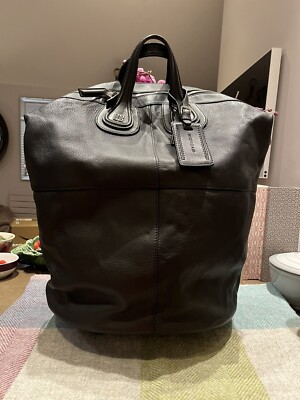 GIVENCHY Nightingale, Black Leather Rolling Trolley Case/Luggage. Used ...