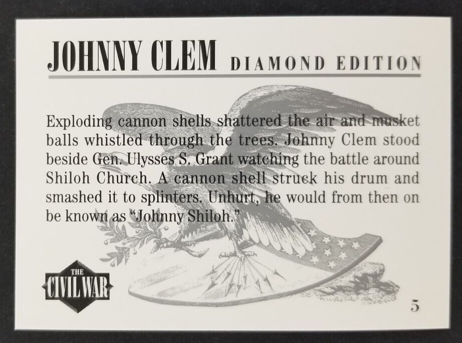 Johnny Clem 1991 Drummer Boy Civil War Card #5 (NM) | eBay