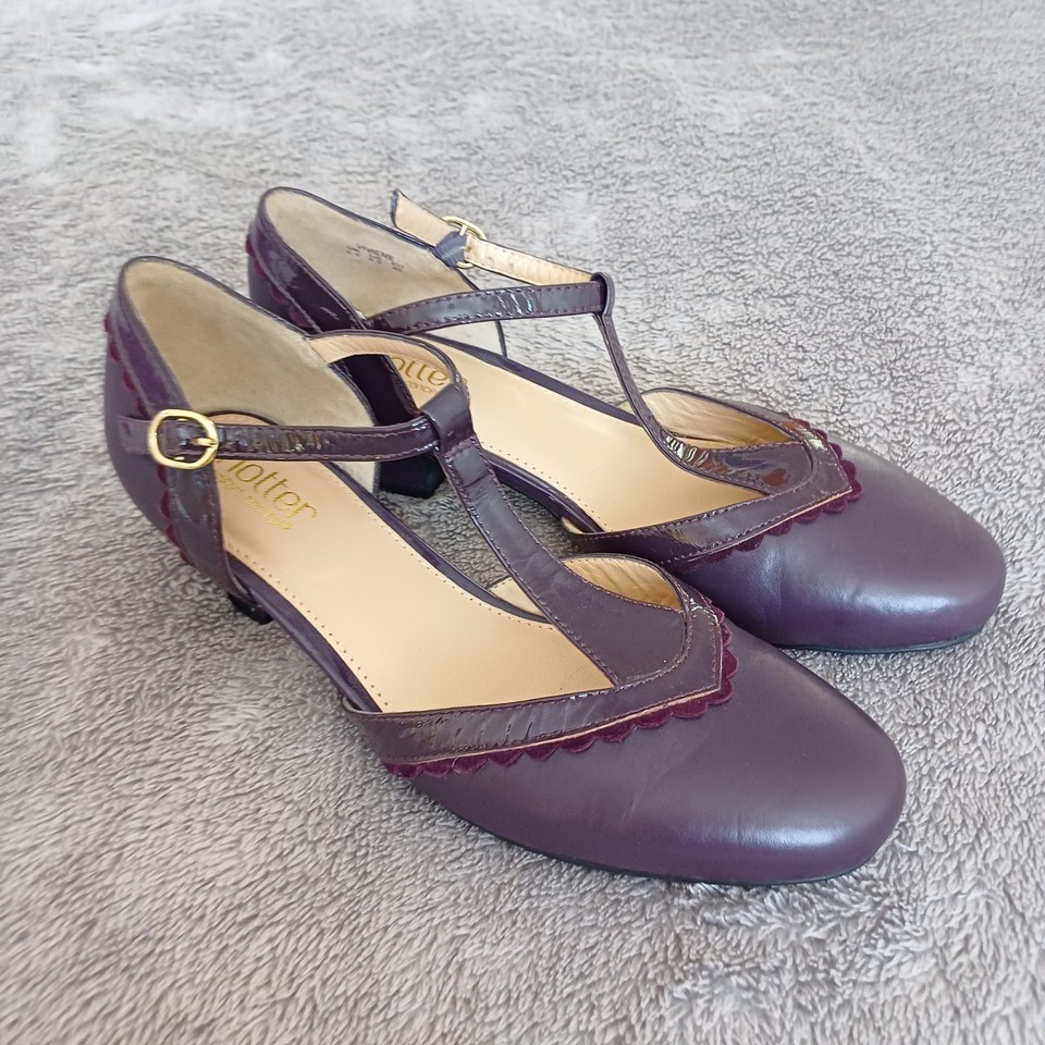 EX.c. Hotter 'Viviene' UK 6.5/EU40 Ladies Leather T-Bar Heel Dance ...