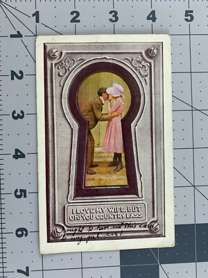 Romance Postcard - Peephole View, I Love My Wife, But Oh! You Country ...