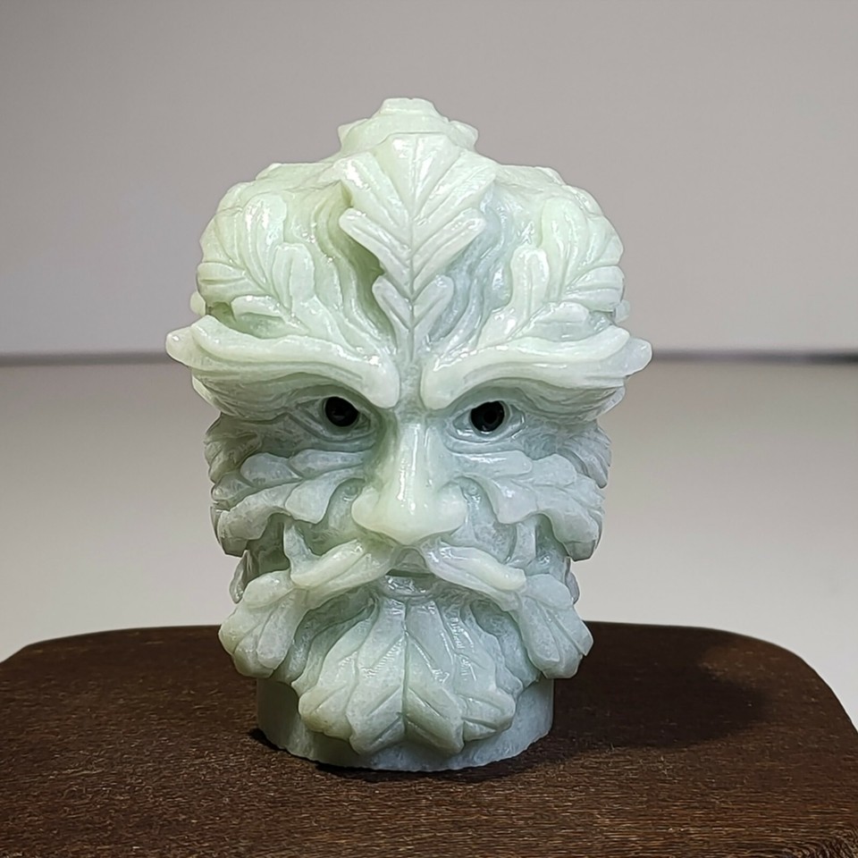 Natural Xiu Jade Mineral Rough Stone, Hand Sculpture,Tree god | eBay