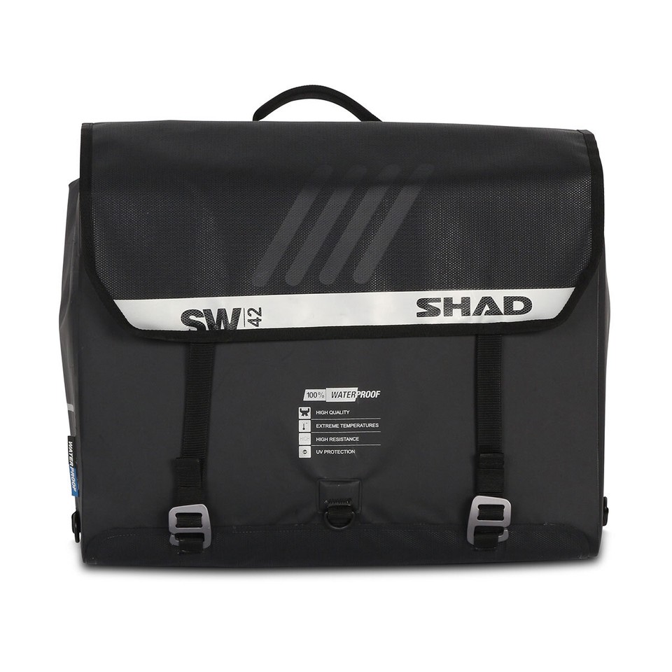 Set Side Panniers SHAD SW42 Black Sr for Motorcycle Moto Guzzi V7 850 ...
