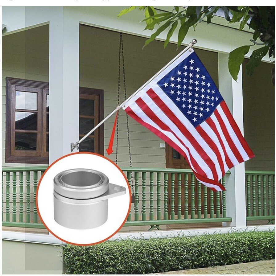 Flag Pole Rotating Mounting Rings Aluminum Alloy Spinning Clips 2 pack ...