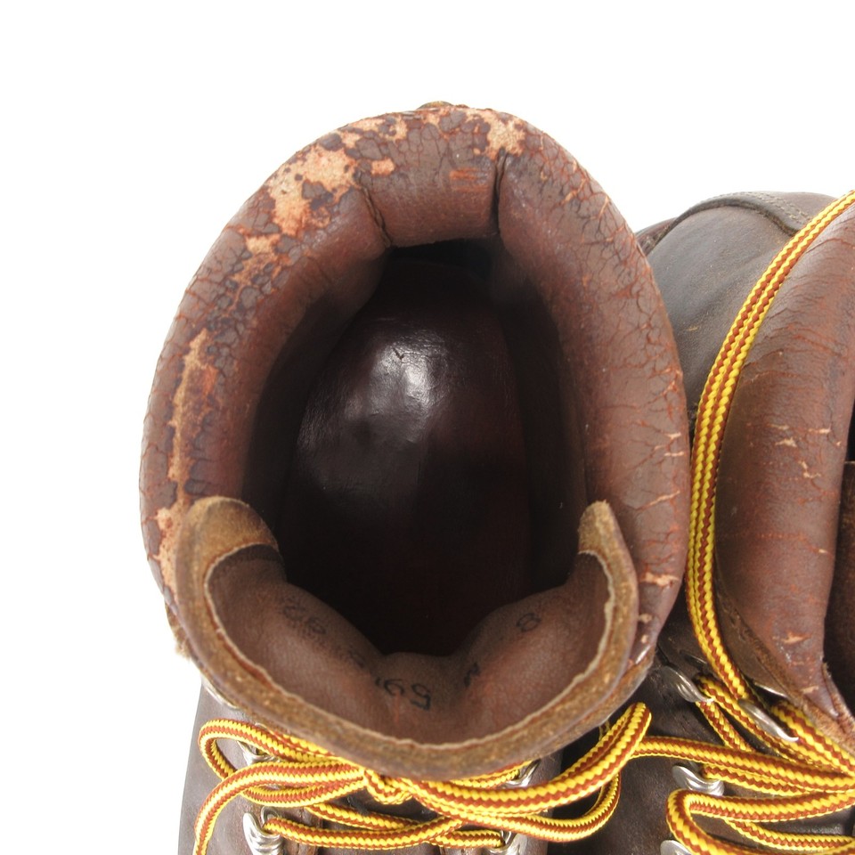 Vintage RAICHLE Hiking Boots Mens 8 M Brown Heavy Swiss Leather ...