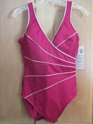 NEW MIRACLESUIT Size 14 Horizon One PIECE SWIMSUIT $150 Retail Fuchsia ...