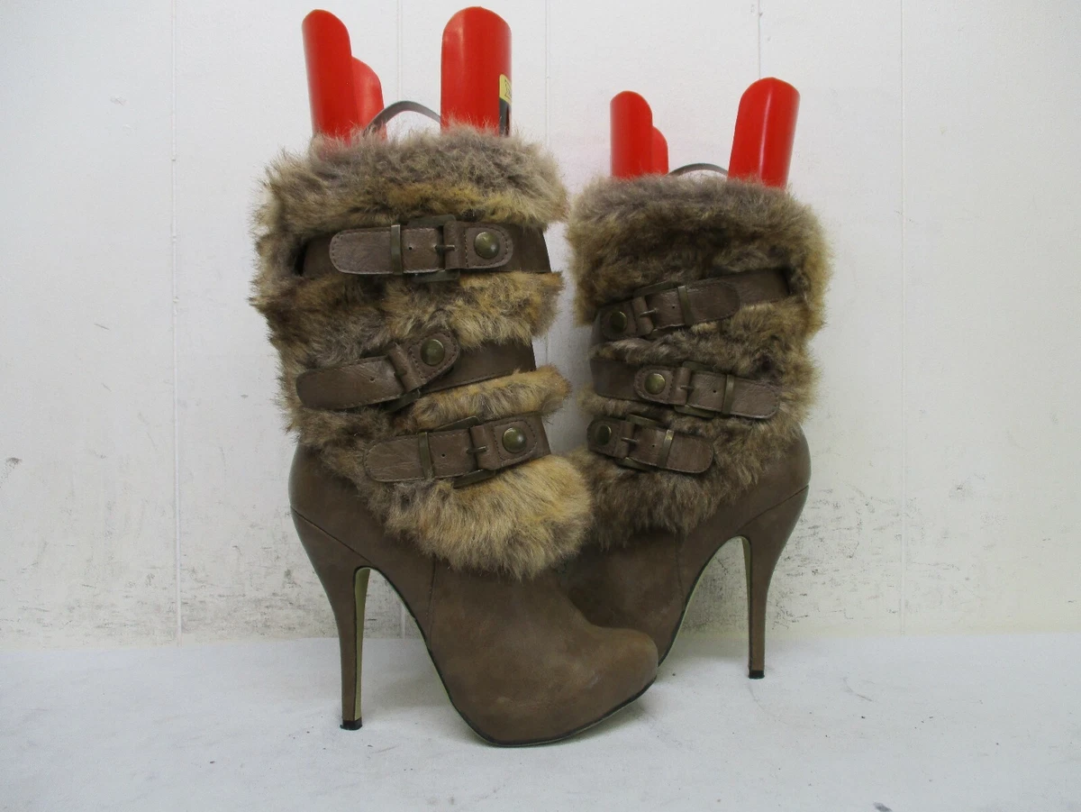 Light Brown High Heel Boots