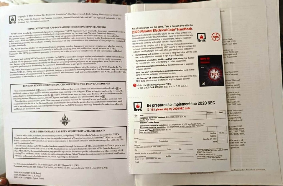 Set of 2 NFPA 70 National Electrical Code 2020 NEC 2020 Paperback | eBay