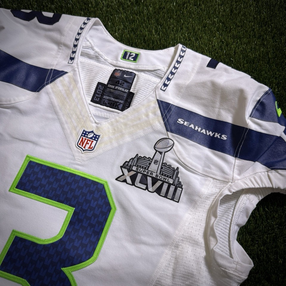 Russell Wilson Seattle Seahawks Pro Cut Team-Issued Jersey Super Bowl ...