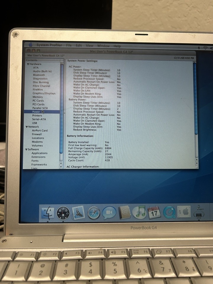 Vintage Apple PowerBook 12” G4 “Aluminum” (867MHz/384mb/40gb/Tiger ...
