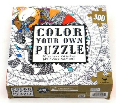 Color Your Own Puzzle | 300 Pieces | Cat Puzzle Art | 18 x 24 inches ...