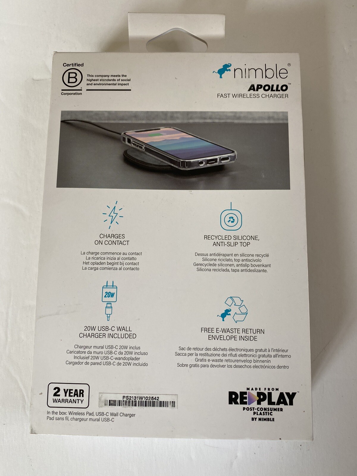 Nimble Apollo 15W Fast Wireless Charger for Apple & Android Black NIB ...
