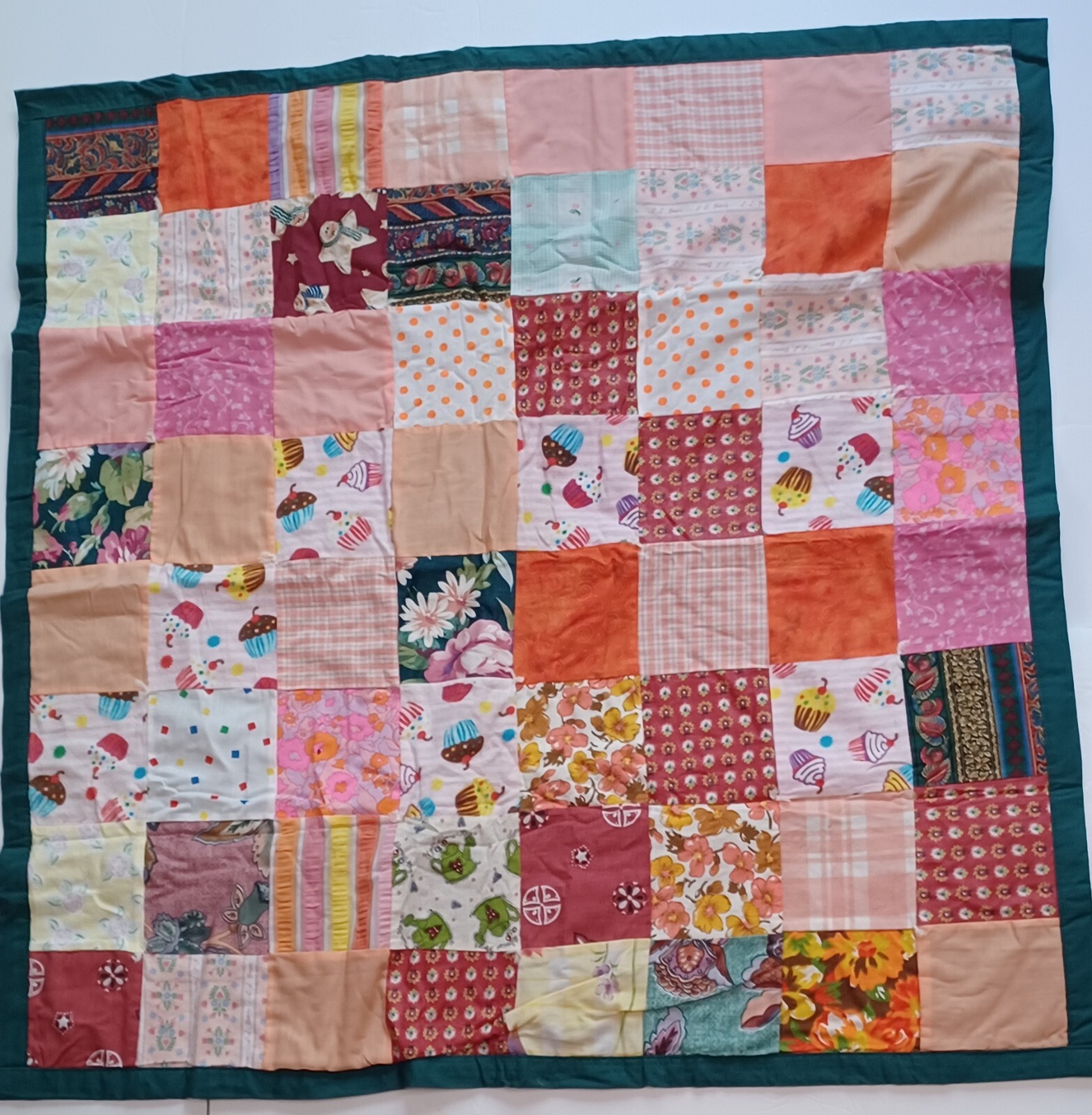 Handmade Multi-Colored Baby Quilt Patchwork Rag Blanket 35 X 35 | eBay