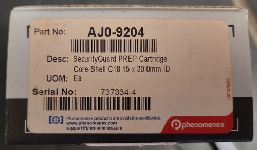 Phenomenex SecurityGuard PREP Cartridge Core-Shell C18 15 x 30mm ID ...