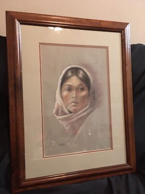 Vintage Original Pastel of Woman Signed by Noted New York Artist Doris ...
