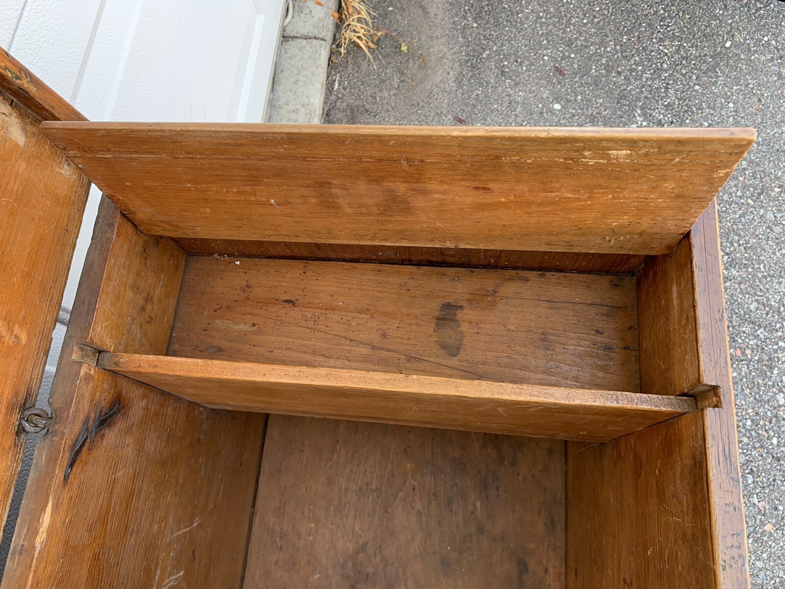 Primitive 18th Century Blanket Board Chest Forged Snipe Hinges Cut Out ...