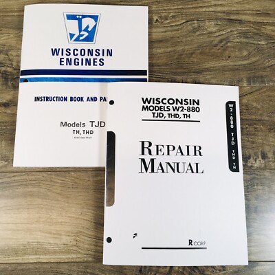 Wisconsin TJD THD TH Engine Service Parts Operators Manual Set Repair ...