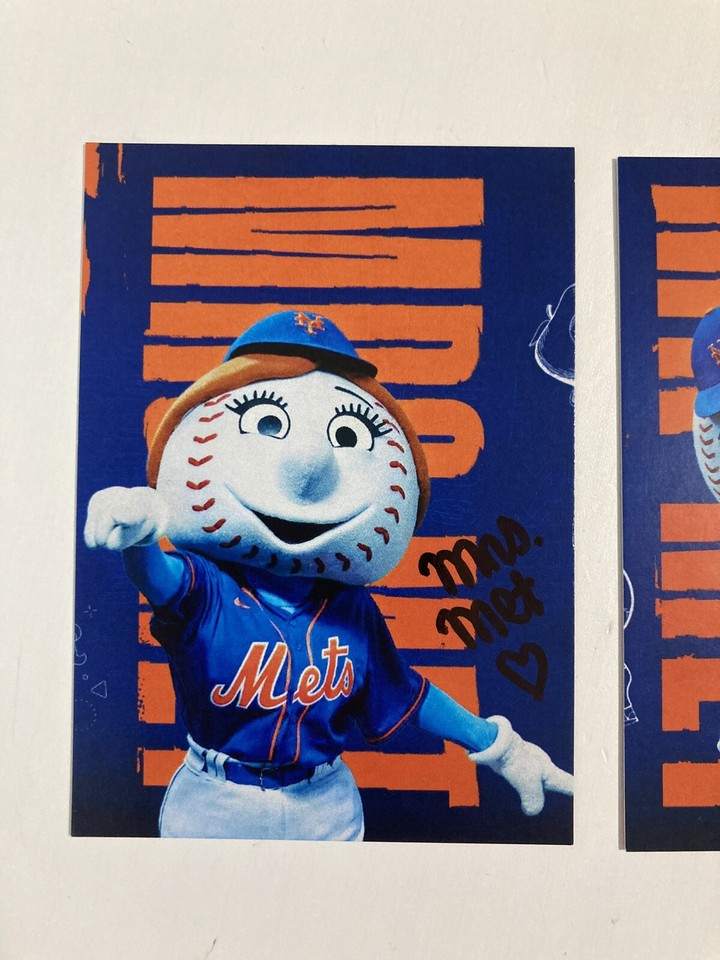 Mrs. Met Mr. Met Autograph Auto Signed Cards Card New York Mets Mascot ...
