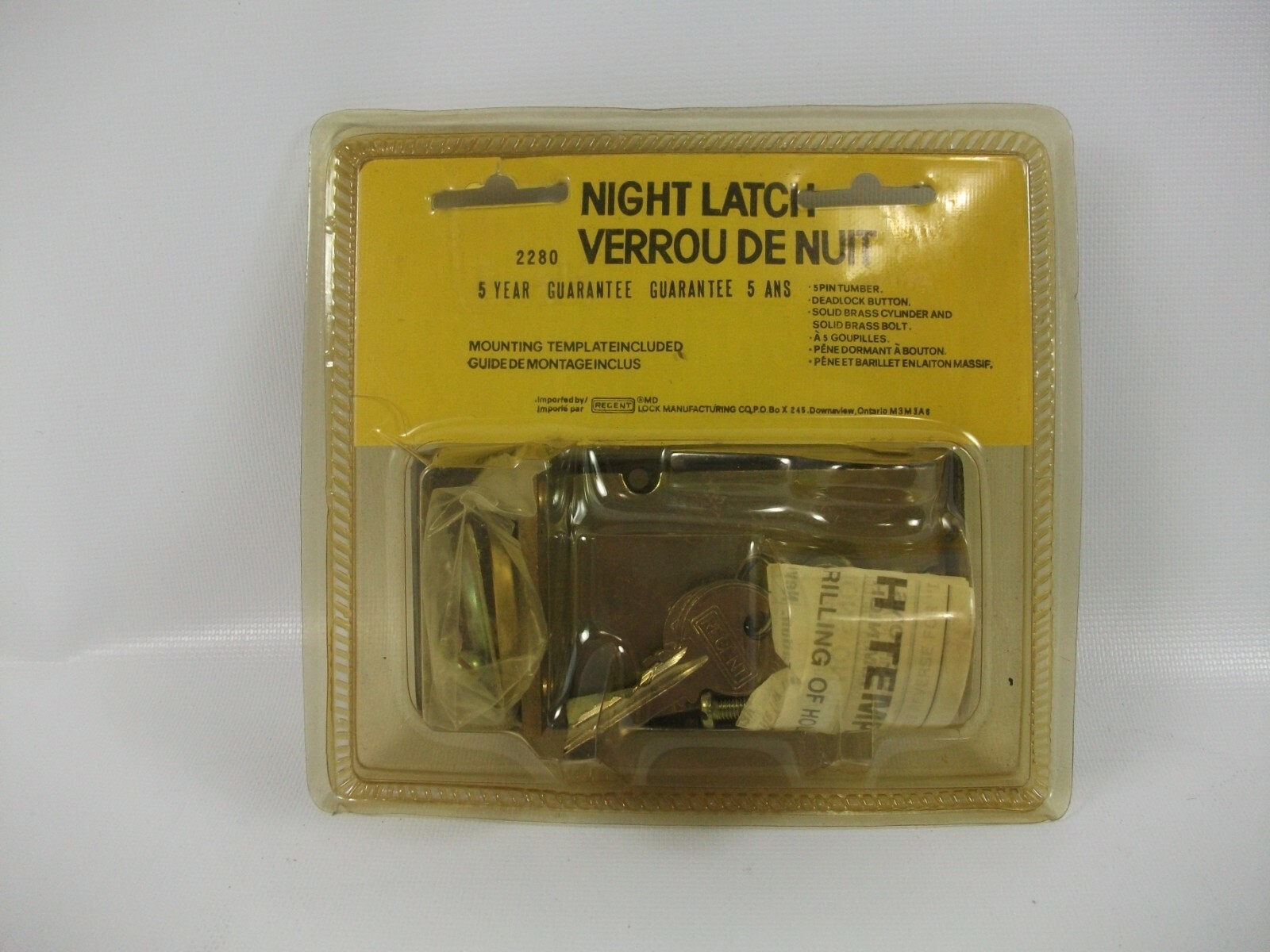 Regent Protection Night Latch Vintage Door Lock Sealed New Old Stock ...