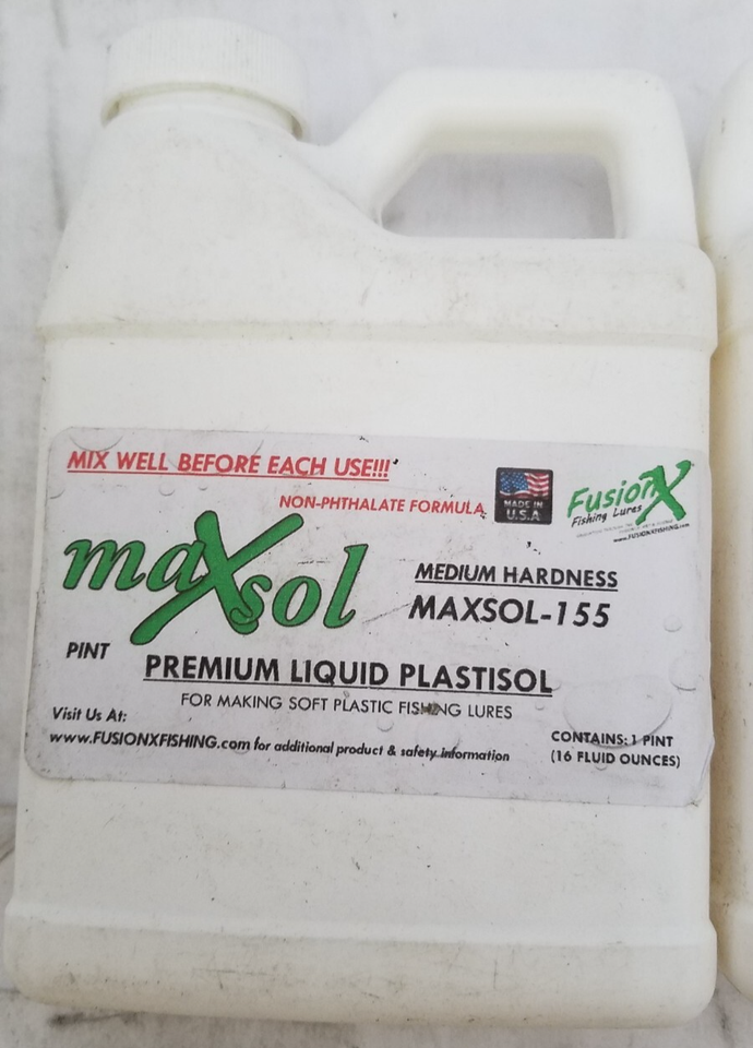 Lot of 11-MAXSOL Prem Plastisol Fishing Lure Making Plastic Rubber-1 Pt Med.Firm | eBay