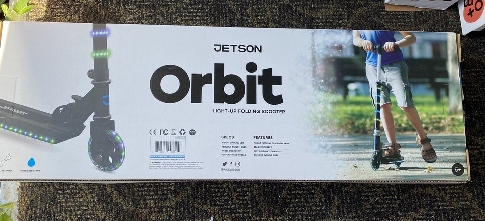 Jetson Orbit Light-up Folding Kids Kick Scooter, Black | eBay