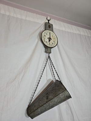 Antique PELOUZE MFG Co. Scale CHICAGO USA 10LB W/ Hanging Poultry ...