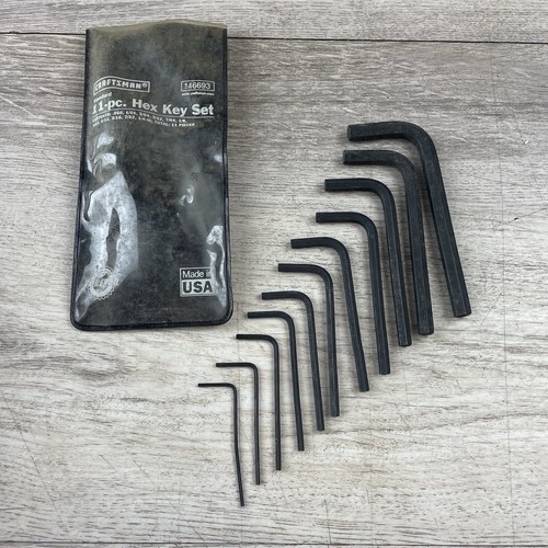 Craftsman 11 PC Hex Key Set Standard W/Pouch 946693 Made In USA | eBay