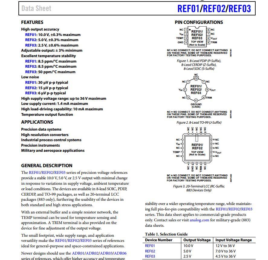 2X REF02CP 5V Precision Voltage Reference/Temperature Trangsducer REF02 ...