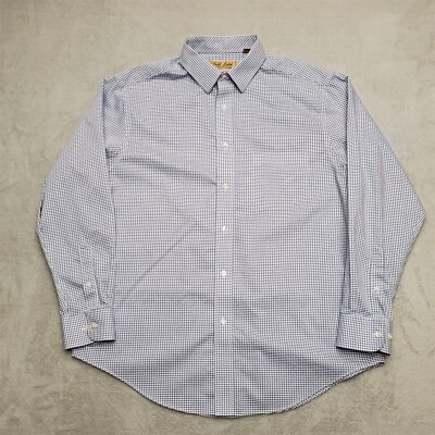 Gold Label Shirt Mens Large Blue Textured Check Non Iron Perfect ...