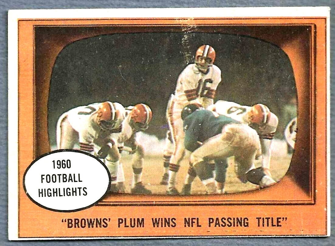 Milt Plum Wins Passing Title 1961 Topps Cleveland Browns Highlight Card ...
