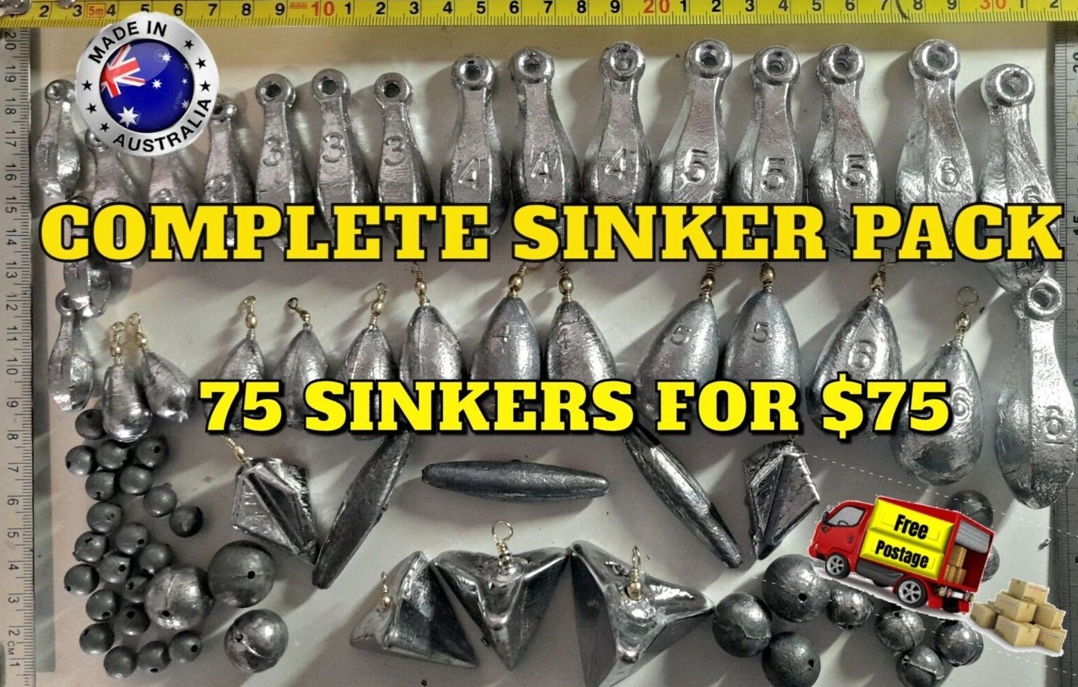 Fishing Sinkers, bulk buy, Snapper Sinkers FREE POSTAGE SIZES 4oz to ...